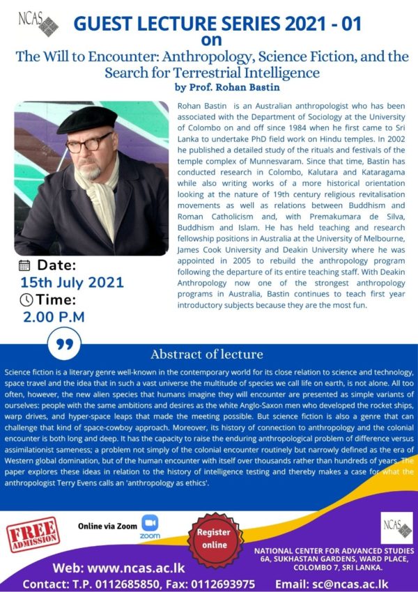 Register for NCAS Guest Lecture Series 2021-01, Guest Lecture on “The ...