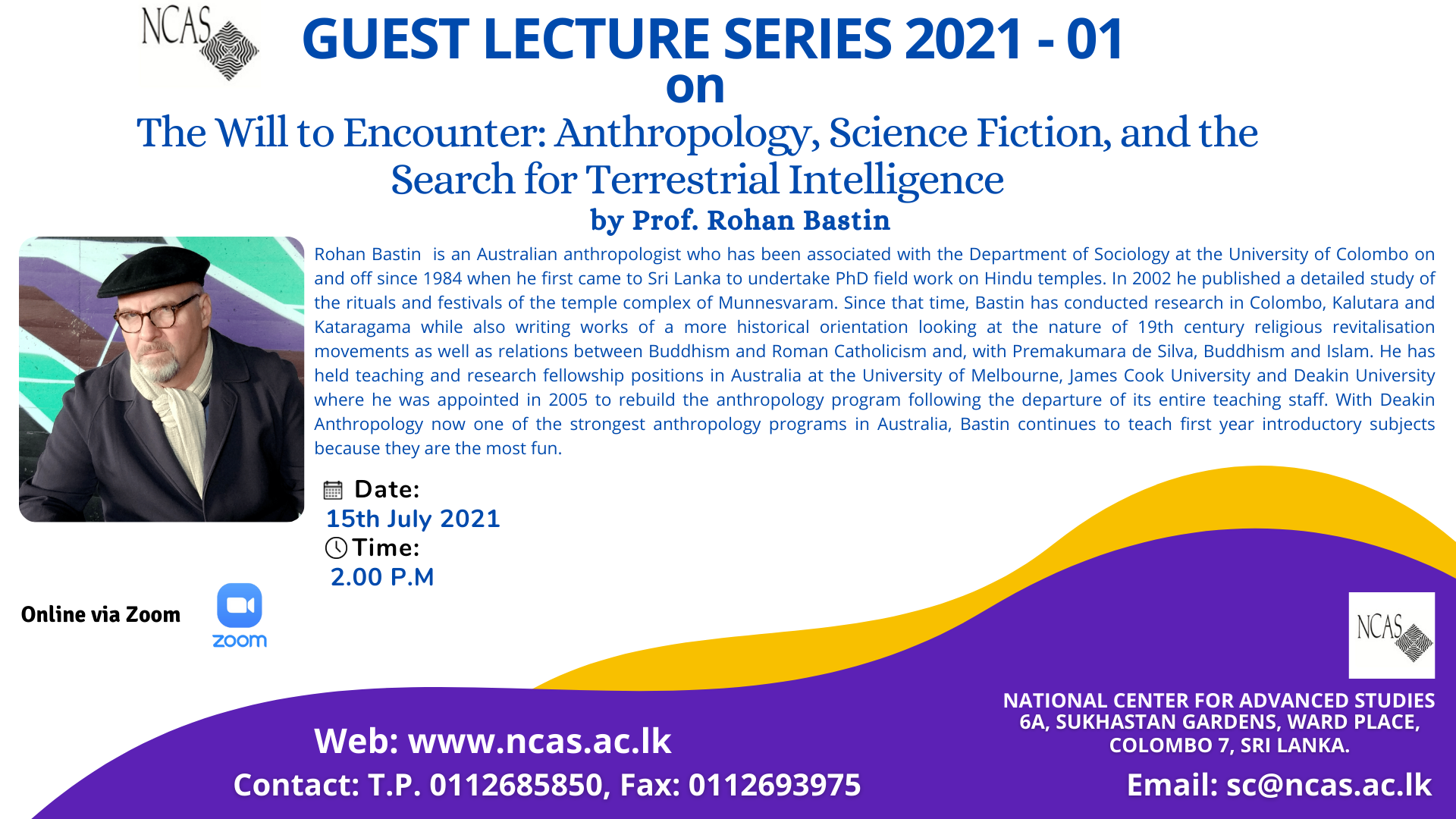 Guest Lectures - National Centre for Advanced Studies in Humanities ...