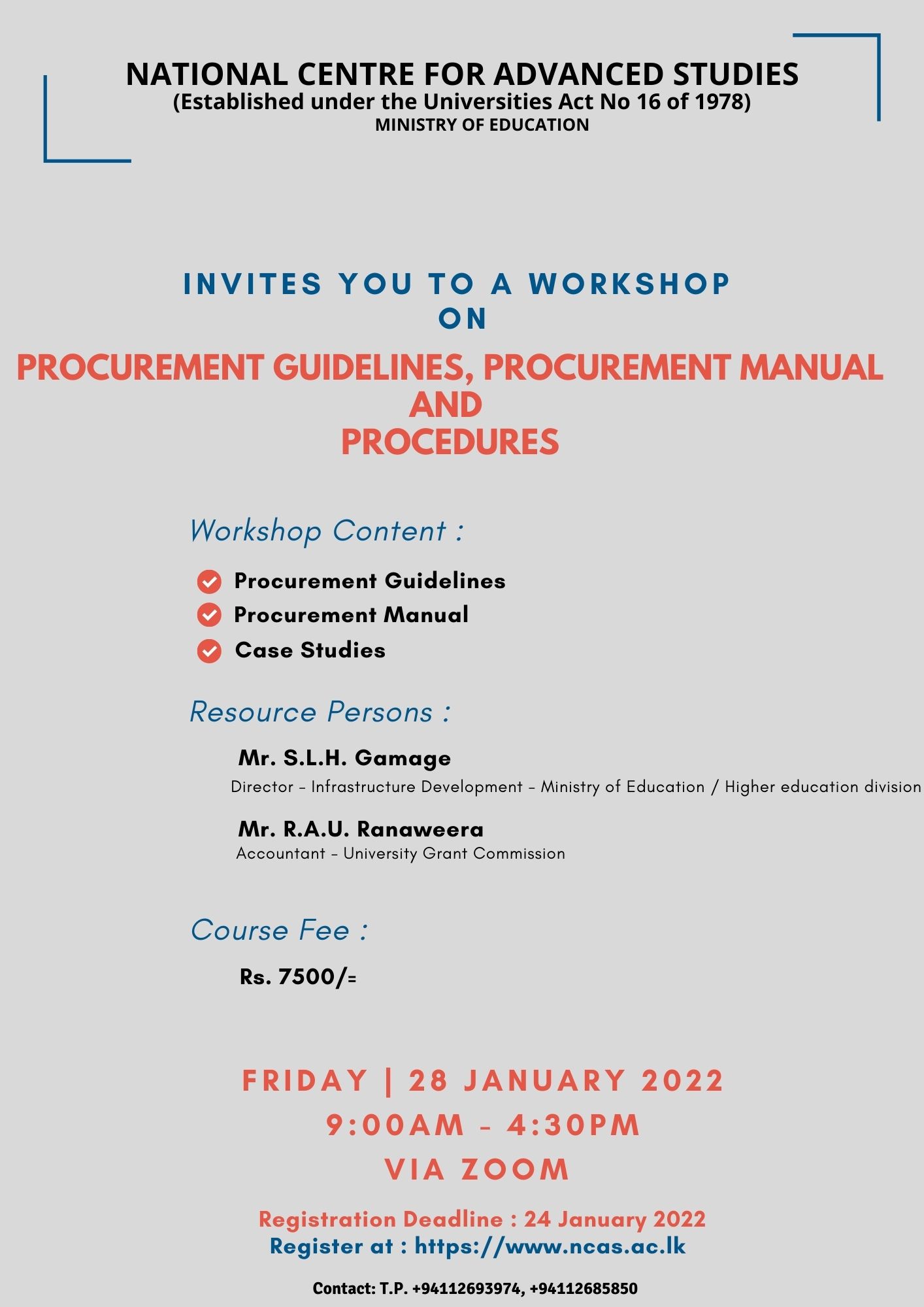 Procurement Guidelines, Procurement manual and Procedures Workshop ...